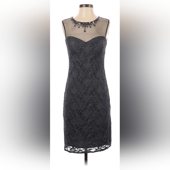 Night Way Collections | Dresses | Nightway Lace Illusion Jewel Neck ...